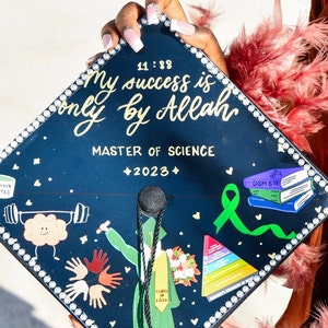 Custom Islamic Graduation Cap Hand Painted Cap 3D Highschool, College ...