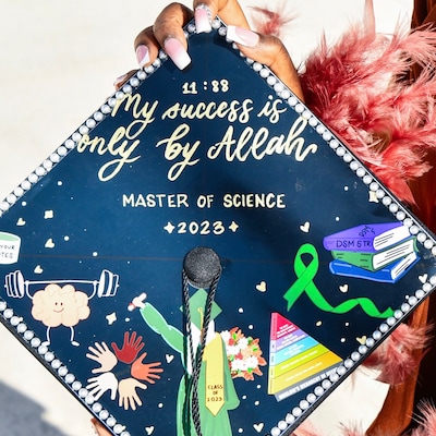 Custom Islamic Graduation Cap Hand Painted Cap 3D Highschool, College ...