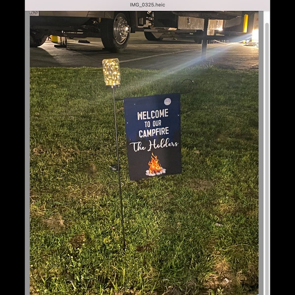 Welcome to Our Campfire, Personalized Garden Flag, Fire Pit, Camping ...