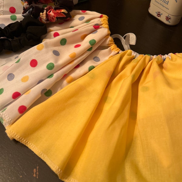 Detachable Clown Collar, Yellow With Multicolor Polka Dot Clown Collar ...