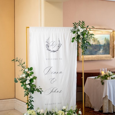 Fabric Linen Welcome Sign Welcome Sign Bridal Shower Sign Wedding ...