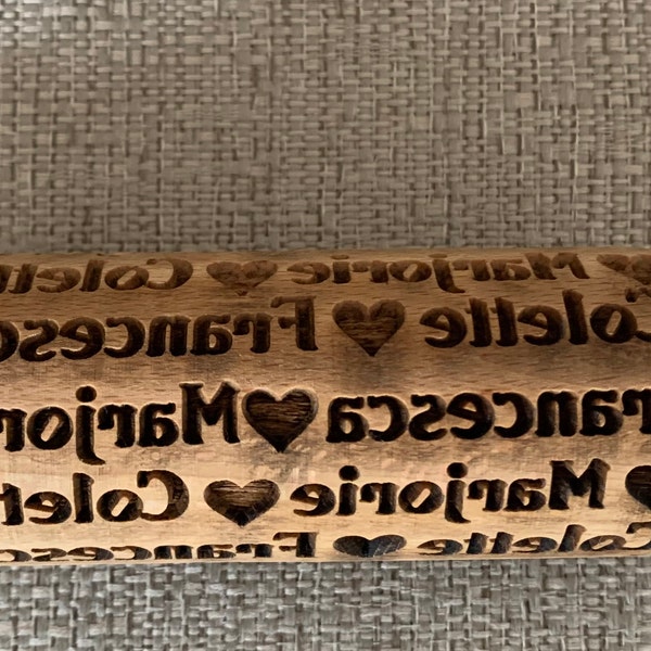 Personalized Kid Rolling Pin With Name: Engraved Roller Beech Wood ...