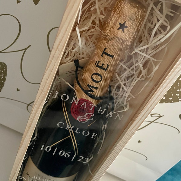 Personalised Engagement Bottle Box | Personalised Wedding Gift for the ...