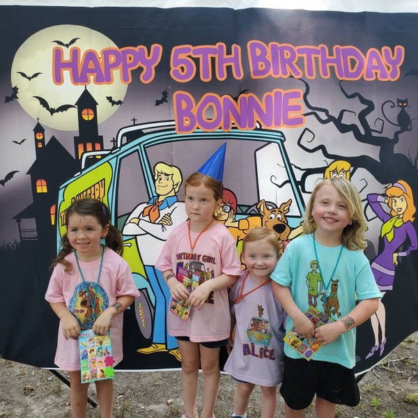Personalised Scooby Doo Happy Birthday Backdrop - Etsy