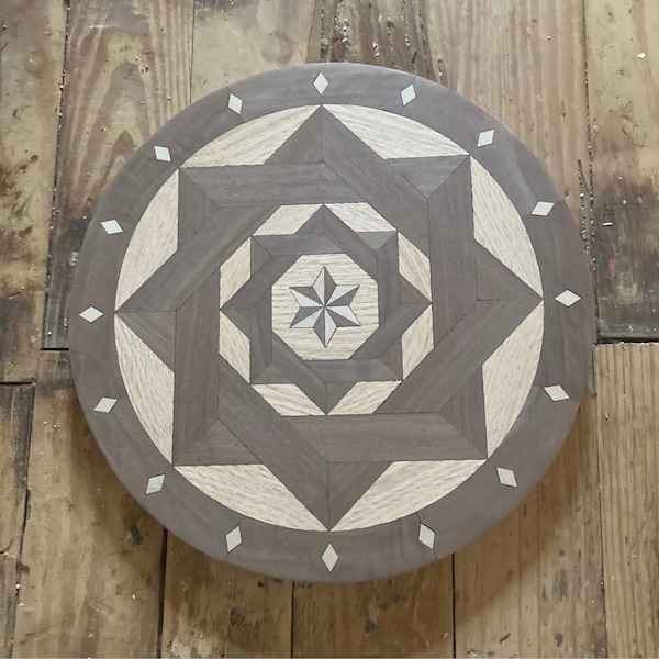 Wood Floor Medallion Decorative #TWND Oak Walnut Maple 12" 18" or 24" X ...
