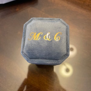 Custom Wedding Ring Box Monogram Ring Bearer Personalized Velvet Ring ...