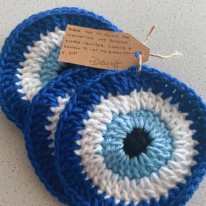 PDF Evil Eye Coaster Crochet Pattern - Etsy