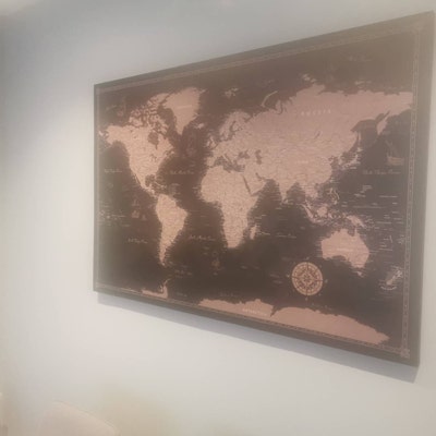 Personalized Pinboard Travel World Map Canvas Handmade Home Decor ...