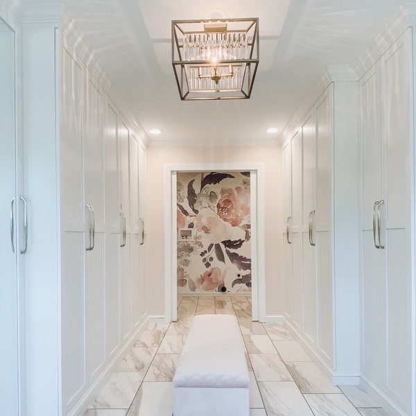 Delicate Forest Floral Large Scale Mural Wallpaper Watercolor Botanical ...