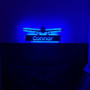 Custom Airplane Wall Art With RGB Color, Personalized Plane Name Sign ...