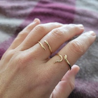 Double Chevron Ring, Minimalist Ring, Simple Ring, 14k Gold Flat ...