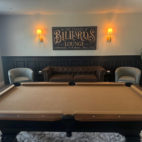 Personalized Billiards Sign Modern Farmhouse Wall Decor Last Name Pool ...