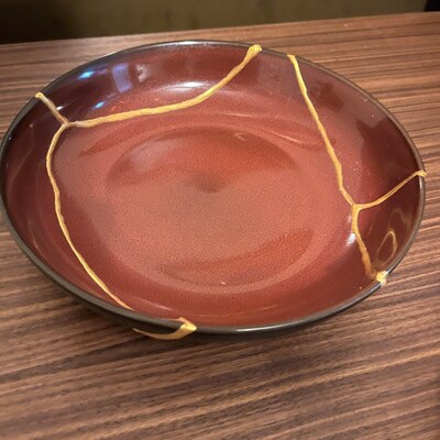 Large Kintsugi Plate Real Kintsugi Kintsugi Bowl Kintsugi Pottery ...