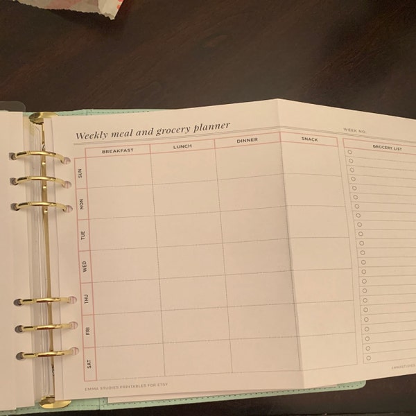 Weekly Meal Planner Printable | Shopping, Grocery, Food List | A4 and ...