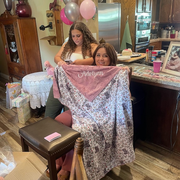 Elephant Baby Blanket Lovey~ Personalized Lavender Elephant Floral ...