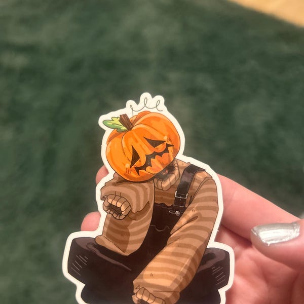 Autumn Pumpkin Head Waterproof Stickers! - Etsy