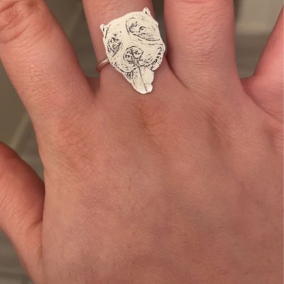 Dog Photo Ring, Pet Face Engraving Ring, Dog Memorial Ring, Cat ...