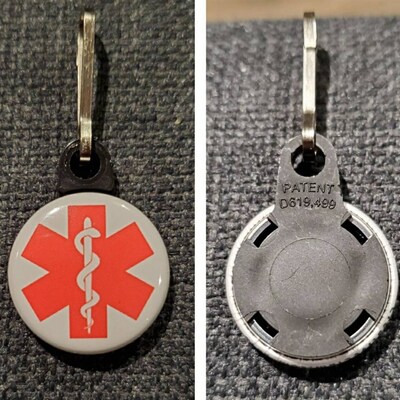 Medical Alert Zipper Pull Charm Emergency Medical Symbol First Aid ...