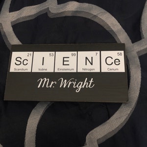 Science Teacher Gift Teacher Desk Name Plate Periodic Table Science ...
