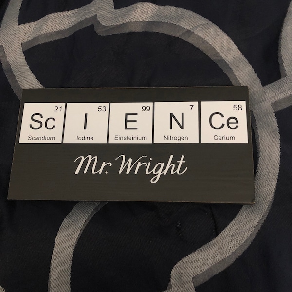 Science Teacher Gift ~ Teacher Desk Name Plate Periodic Table ~ Science ...