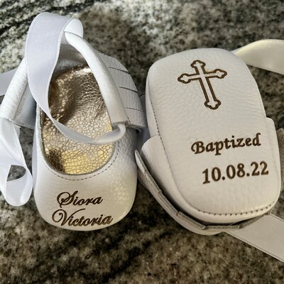Christening Shoes for Baby, Baby Boy Leather Moccasins, Baby Boy ...