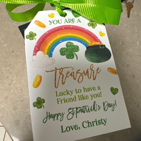 St. Patrick Day Gift Tag Treat Label Treasure Tag Kids Friend Classroom ...