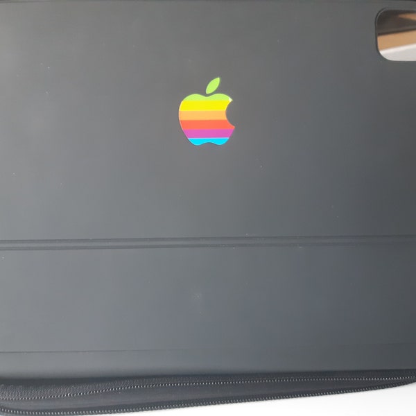 Retro-style Vibrant Rainbow Apple Logo Sticker for iPad or iPad Magic ...