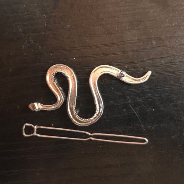 Set of 2 Alloy Metal Snake Hair Clips, Golden Snake Hair Clips, Silver ...