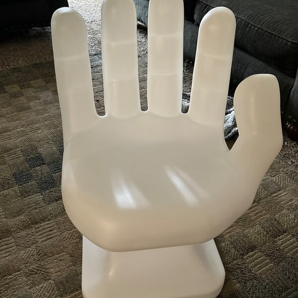White RIGHT Hand Shaped Chair 32" Tall Adult Size 70's Retro EAMES ...
