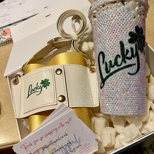 Custom Bling Glass Can, Bedazzled Glass Can With Lid and Straw ...