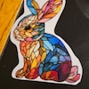 Bunny Stained Glass Window Cling Window Sticker Decal No Adhesive ...