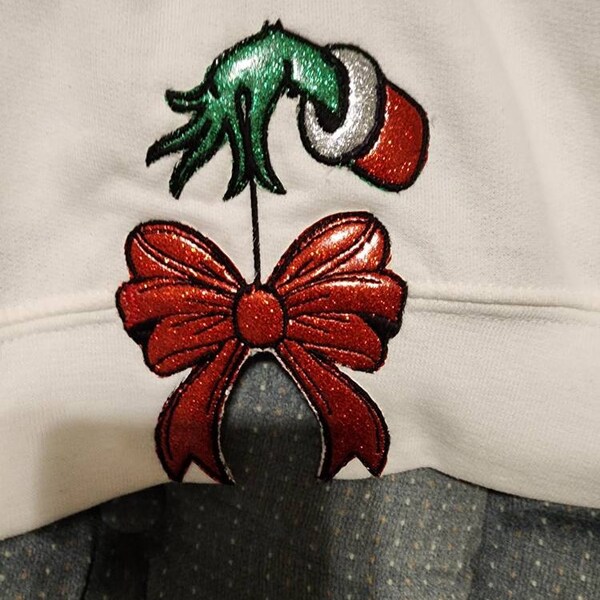 Cute Honey Bear Side Bow Embroidery Machine Sweatshirt Design, Movie ...