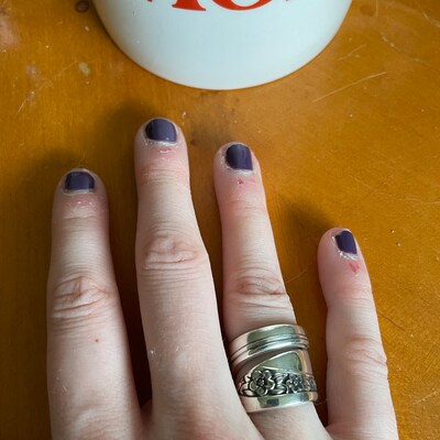 Art Deco Heather Spoon Ring Clean and Smooth Lines - Etsy