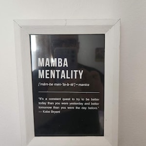 Kobe Bryant Mamba Mentality Definition Posters, NBA Black Mamba ...