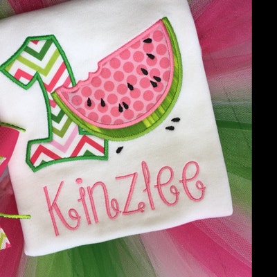 Watermelon Number 1 Summer Fruit Machine Embroidery Applique Design for ...
