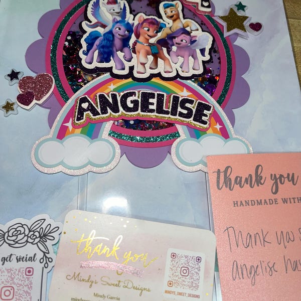 My Little Pony Inspired Cake Topper, Birthday Shaker Cake Topper, MLP ...