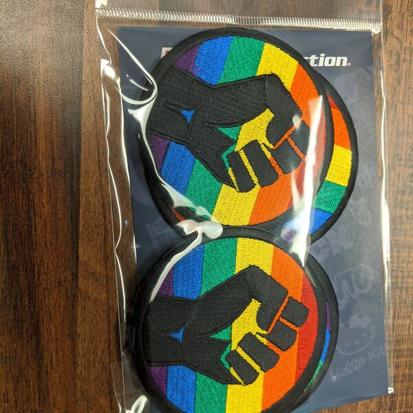 Rainbow Black Lives Matter Fist Patch BLM Pride Iron on Embroidered BD3 ...