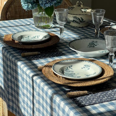 Ice Blue Linen Tablecloth, Soft Linen Tablecloth, Linen Handmade Table ...