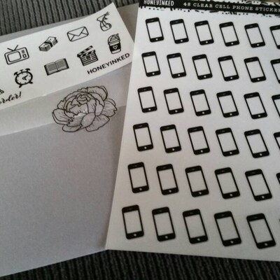 48 Clear Phone Stickers Cell Phone Planner Stickers - Etsy