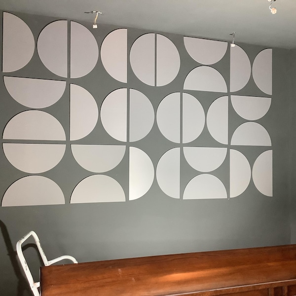 Half Circles Wall Decor, 3D Wall Art, Geometric Art, Wall Panels, Mid ...