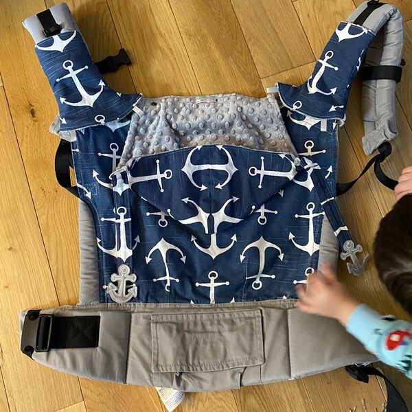 SSC Corner Drool Pads Navy Polka Dots and Stripes, With Light Pink ...