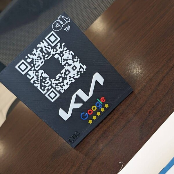 Custom Qr Stand W/ Business Card Holder and NFC Chip - Etsy