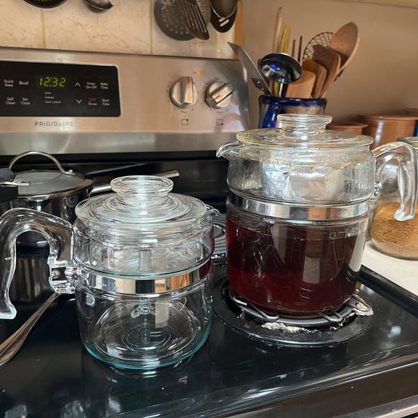Pyrex Corning Amber Glass Quart 4.5 Liter Pot Kettle Pan Dutch Oven ...