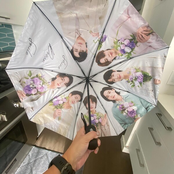 BTS Bangtan OT7 Umbrella Fact Suit B&W 7 Photos Panels Prints Jungkook ...