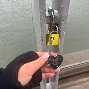 Personalised Love Padlock, Engagement Love Lock, Personalised Heart ...
