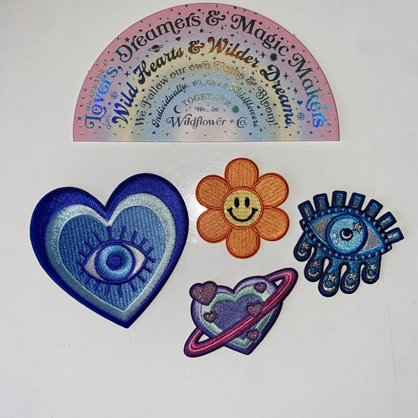 Smiley Daisy Patch - Embroidered Patches for Jackets - Positivity ...