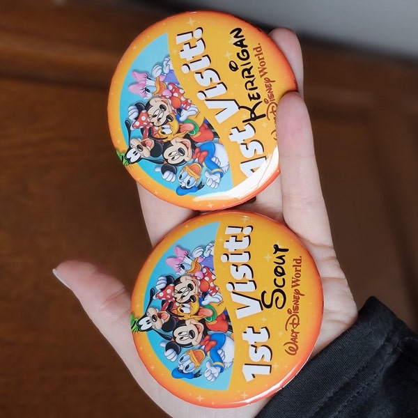 Custom Walt Disney World Button |1st Visit | Add Your Own Text | I'm ...