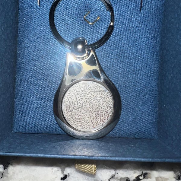 Fingerprint Keychain, Stainless Steel Custom Fingerprint Round Keychain ...