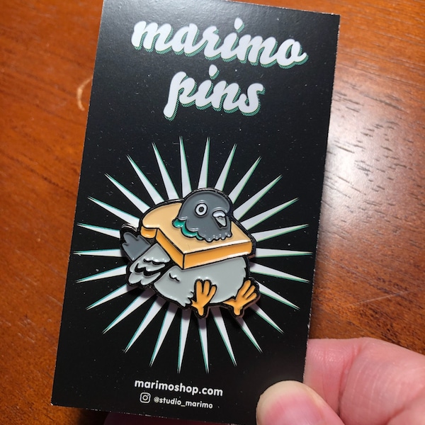 Fat Bread Pigeon Enamel Pin - Etsy