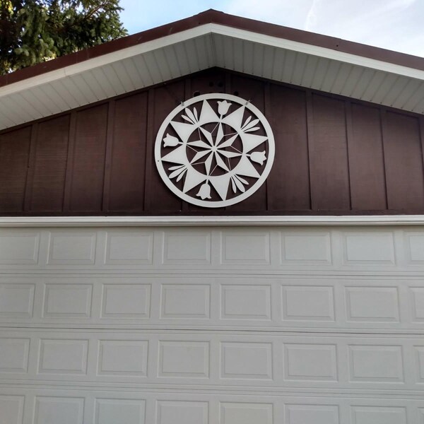 Amish Barn Quilt Metal Sign- Square Knot Star Barn Quilt Metal Wall Art ...